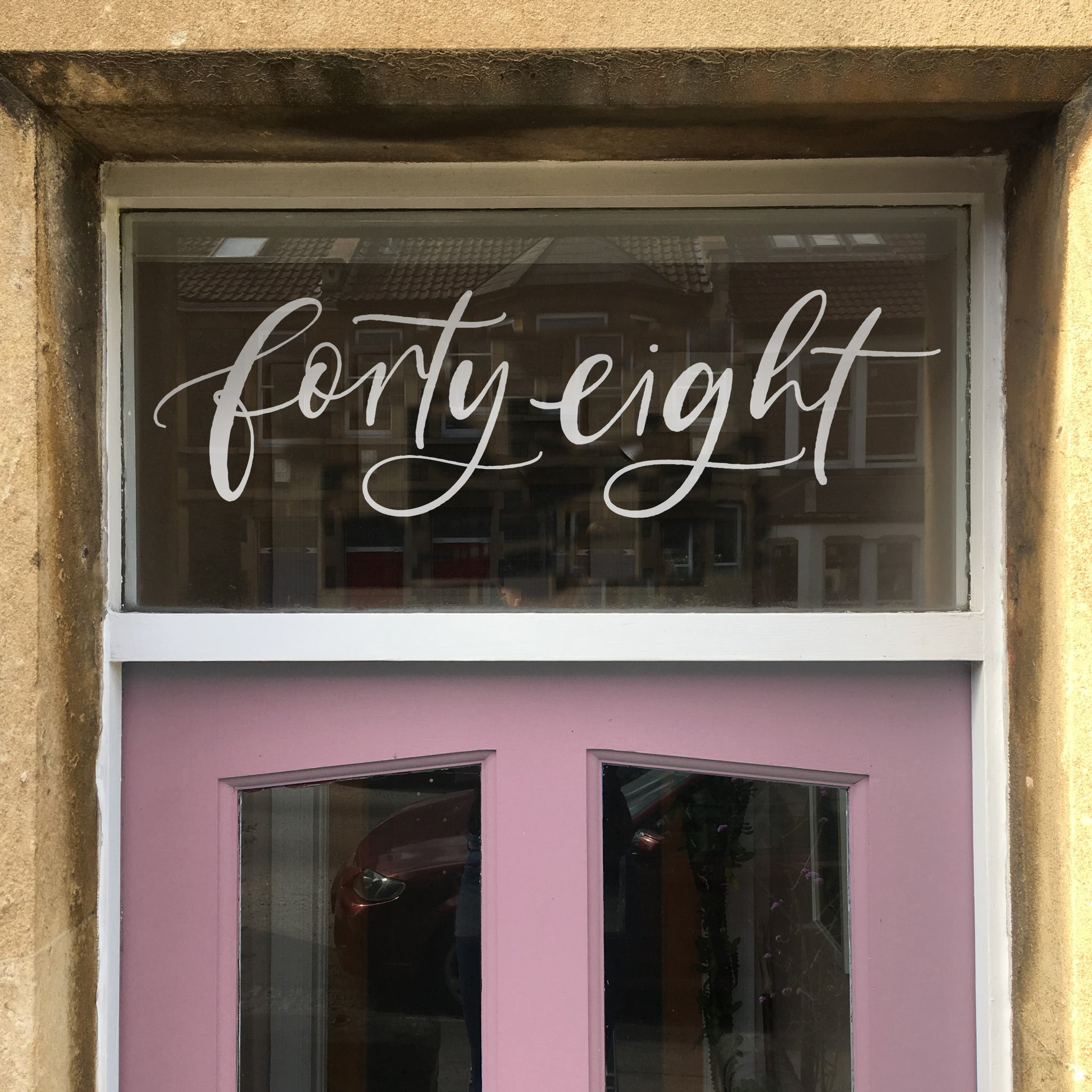 Door Number Window Film HAND LETTERED by Blossom & Brush – Housenumbers ...