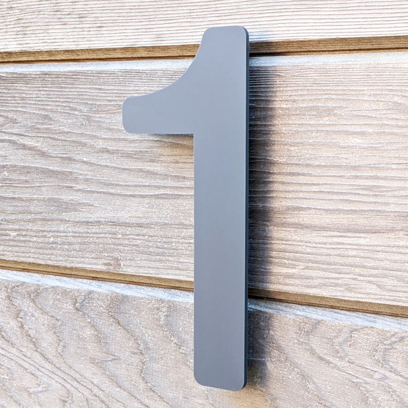 SALE Modern Grey MATT House Number 1, 20cm - Acrylic Floating ...