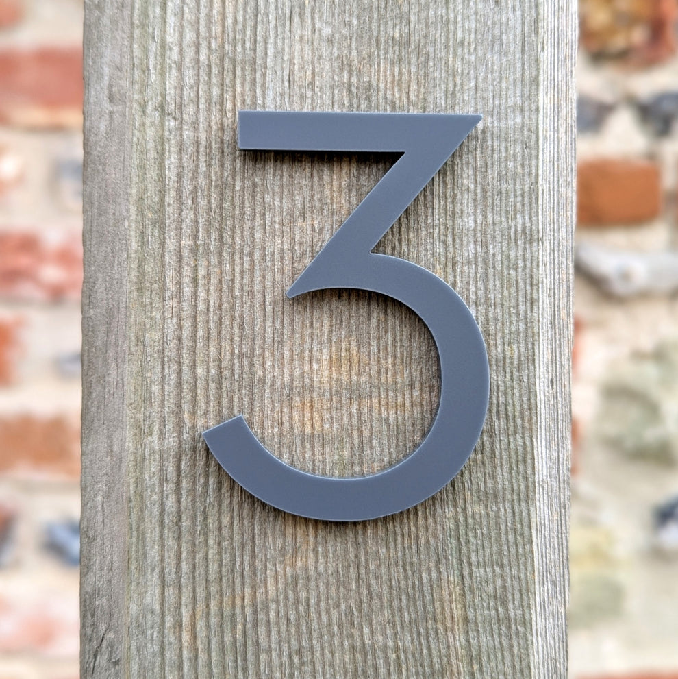 Modern Matt Grey Door Number - 7.5cm/9.5cm/15cm - Easy Stick-on ...