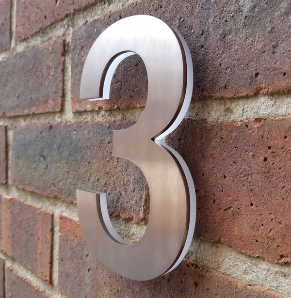 Stainless Steel 3D House Numbers - Floating fix - 3D Door Numbers ...