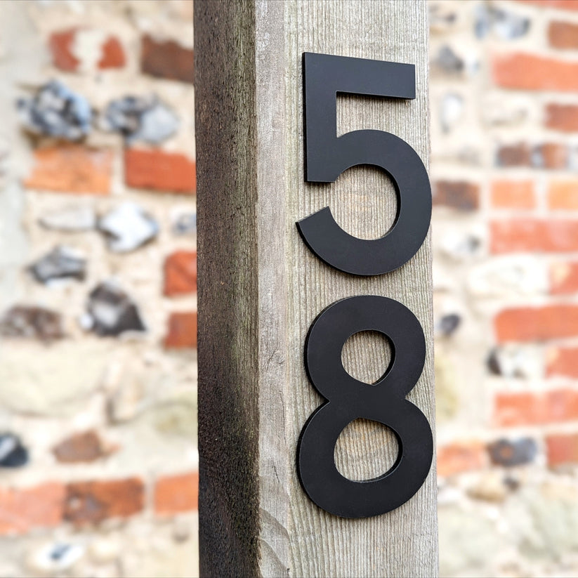 Modern Matt Black Door Number - 7.5cm/9.5cm/15cm - Easy Stick-on ...