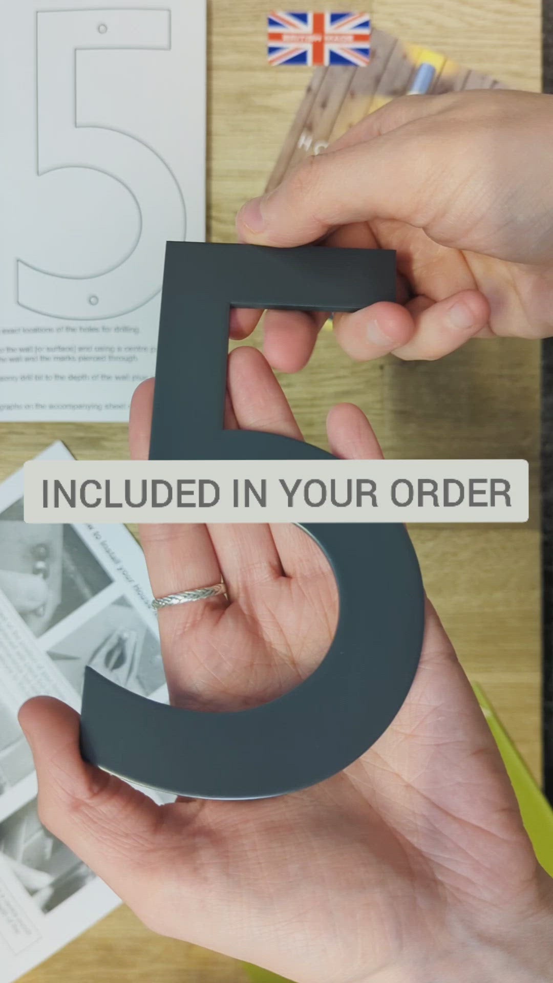 Anthracite Grey House Numbers - RAL 7016 Door Numbers - Floating Fix ...