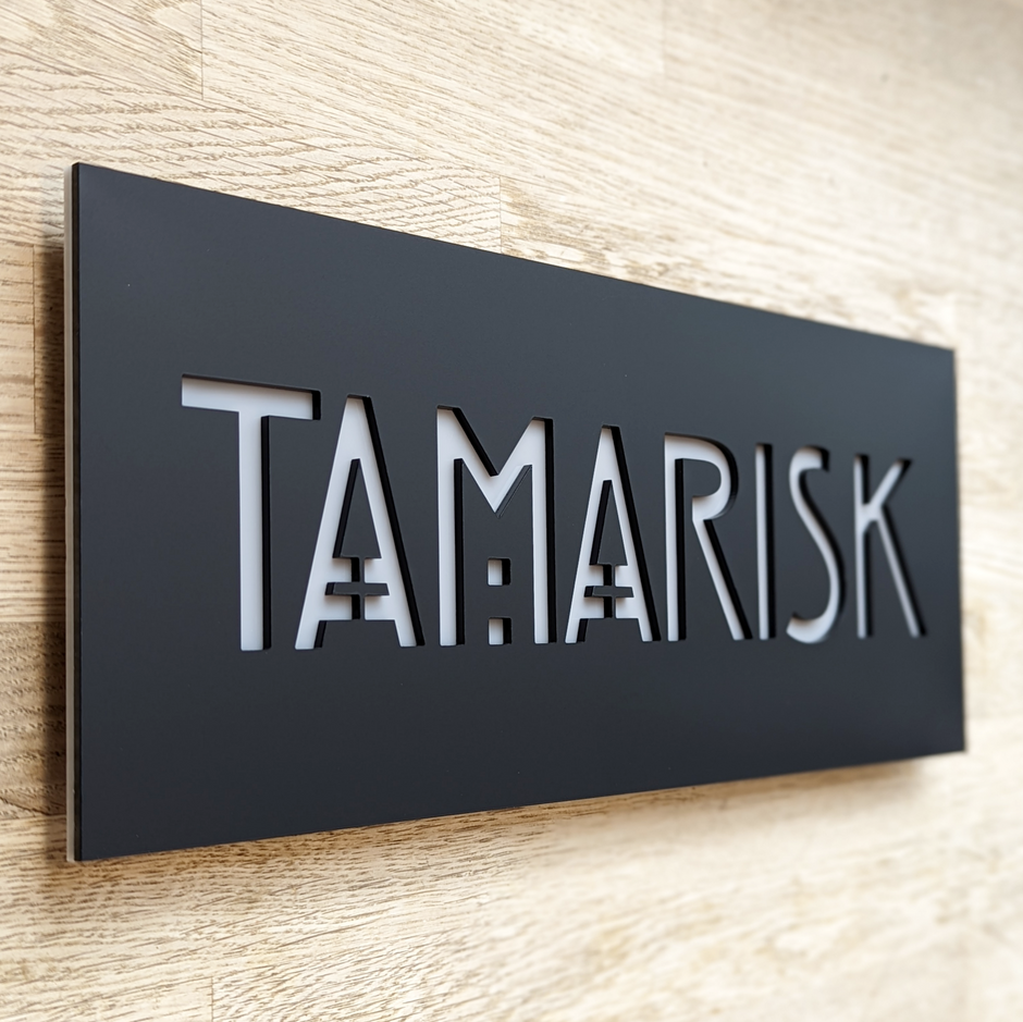 Modern house names, slate house names, LED house names, made in the UK ...