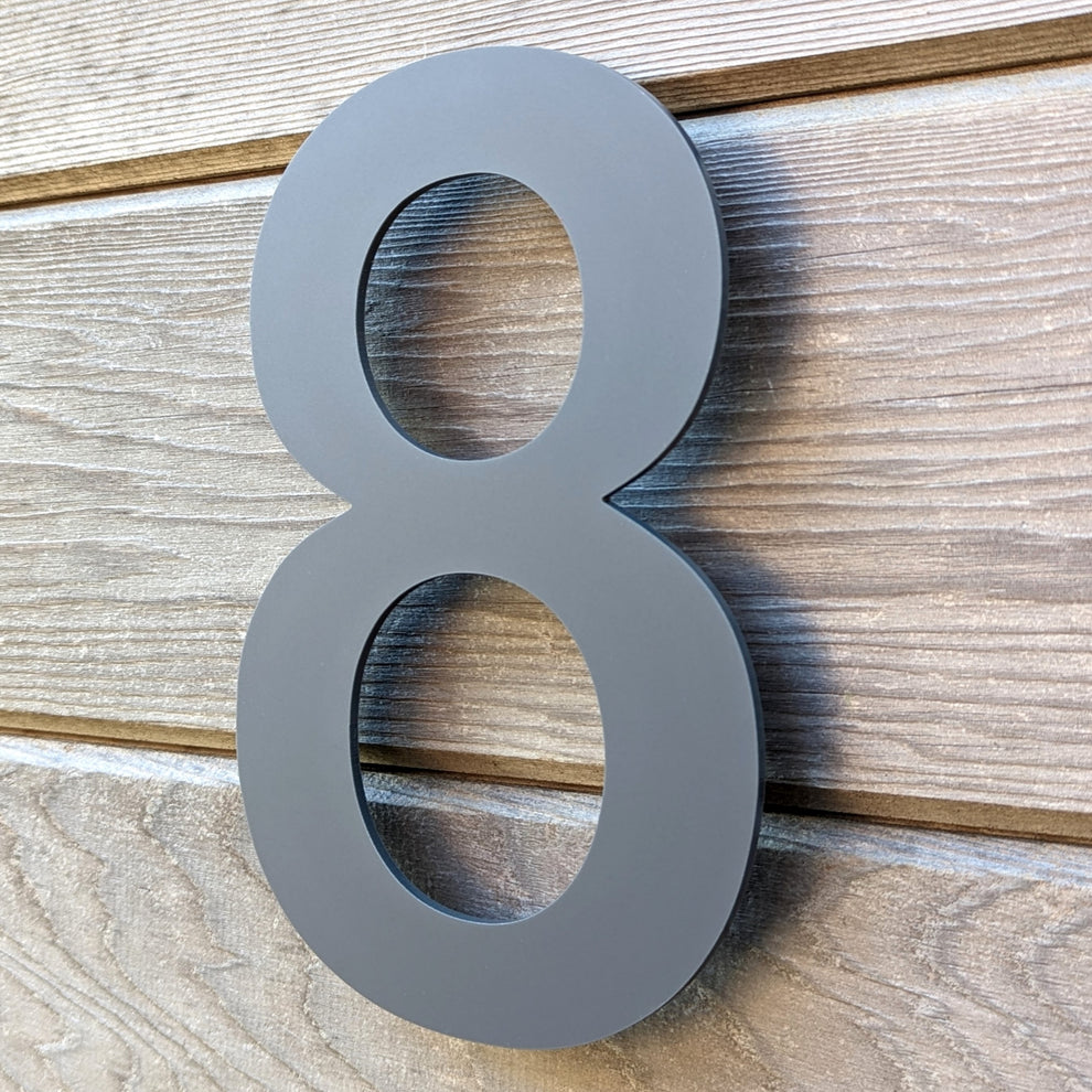 Modern Grey House Numbers 20cm - Acrylic Floating – Housenumbers Limited