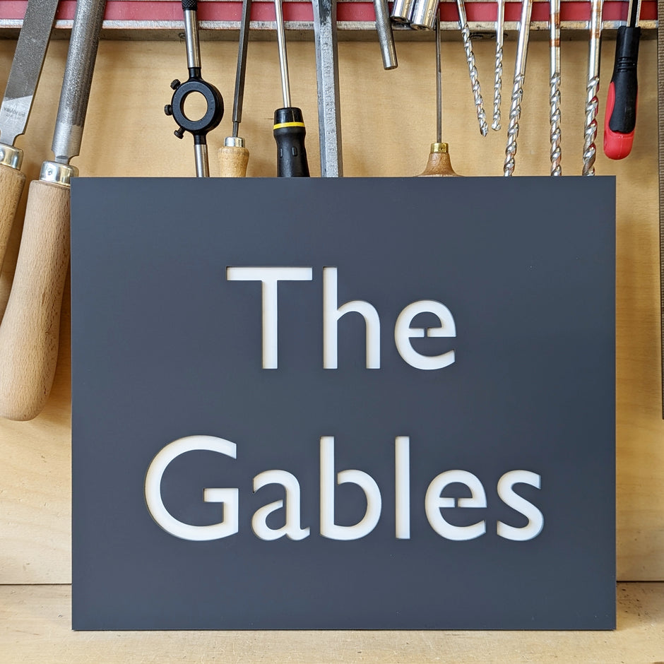 Modern house names, slate house names, LED house names, made in the UK ...