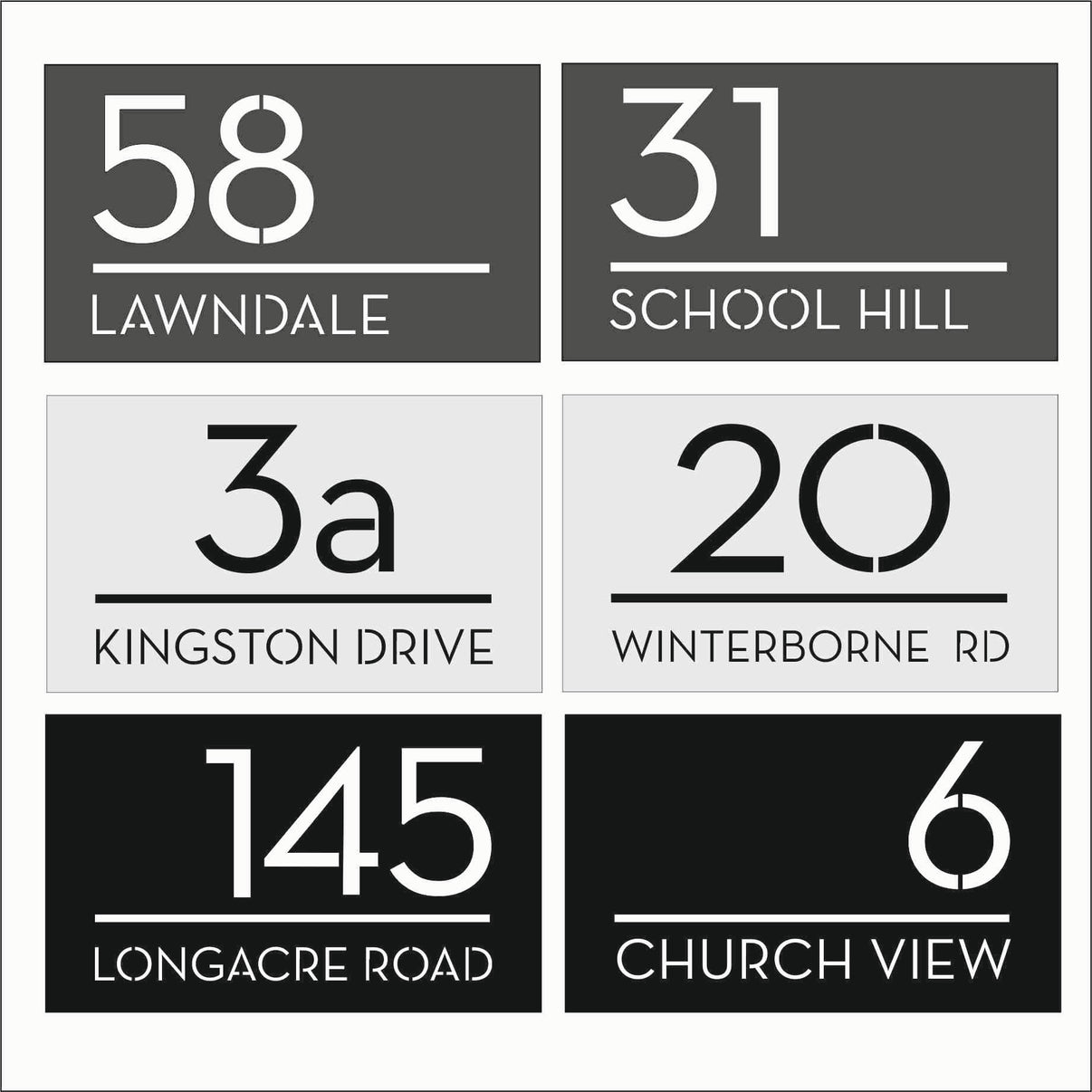 Modern House Number Plaque - stencil – Housenumbers Limited