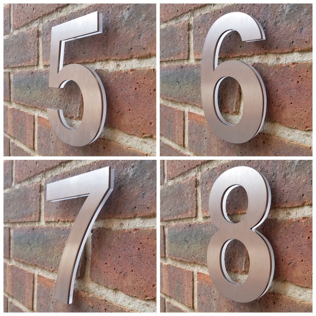 Stainless Steel 3D House Numbers - Floating fix - 3D Door Numbers ...